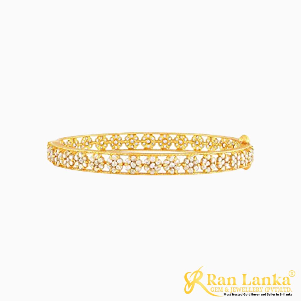 916 Yellow Gold Bangle - Ran Lanka Gem & Jewellery